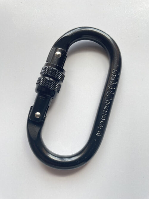 Carabiner oval threaded black (steel) - Circus For You